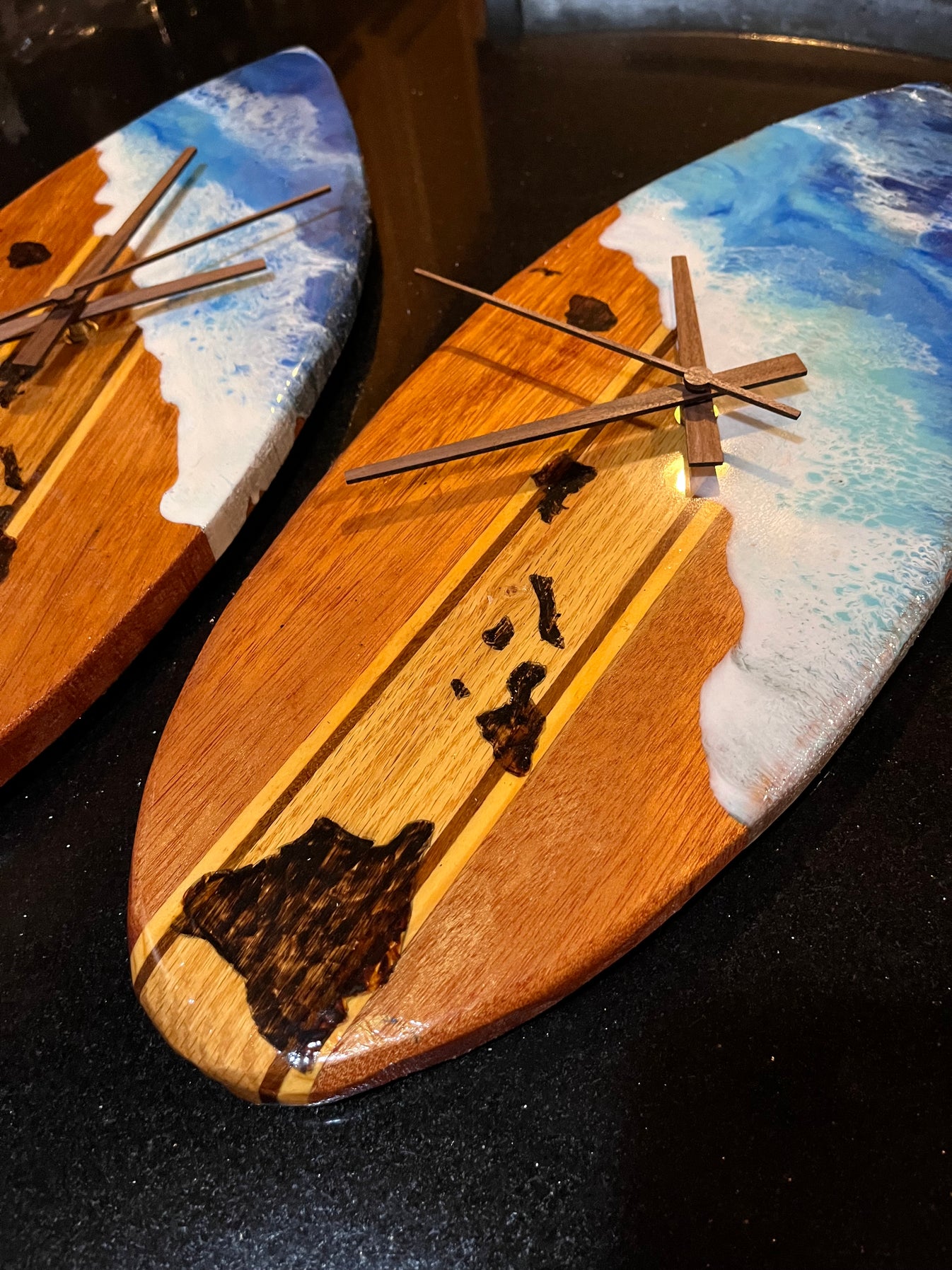 Surfboard Islands Resin Clock – Moaloha Concept LLC